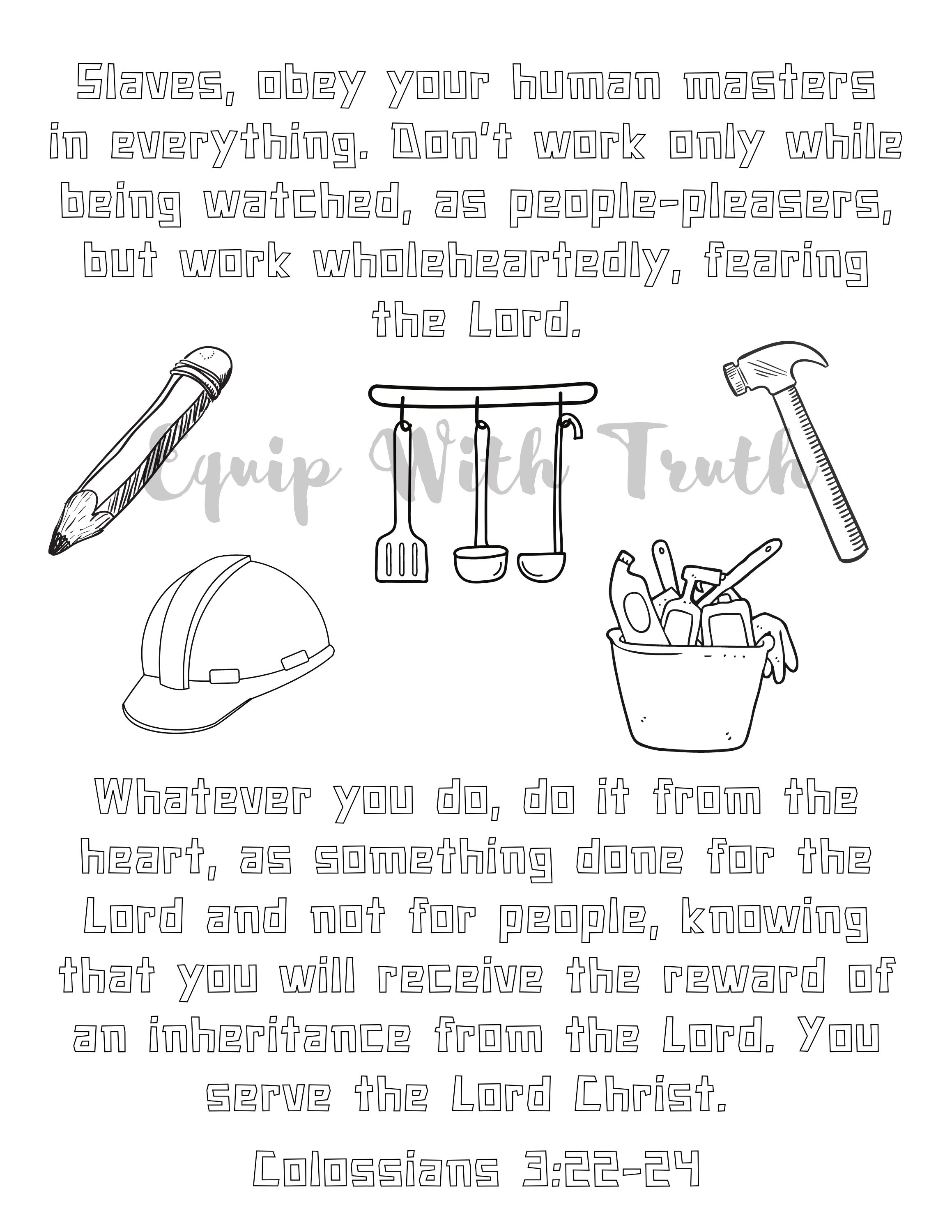 Coloring Pages for Children From Colossians (christian Standard Bible ...