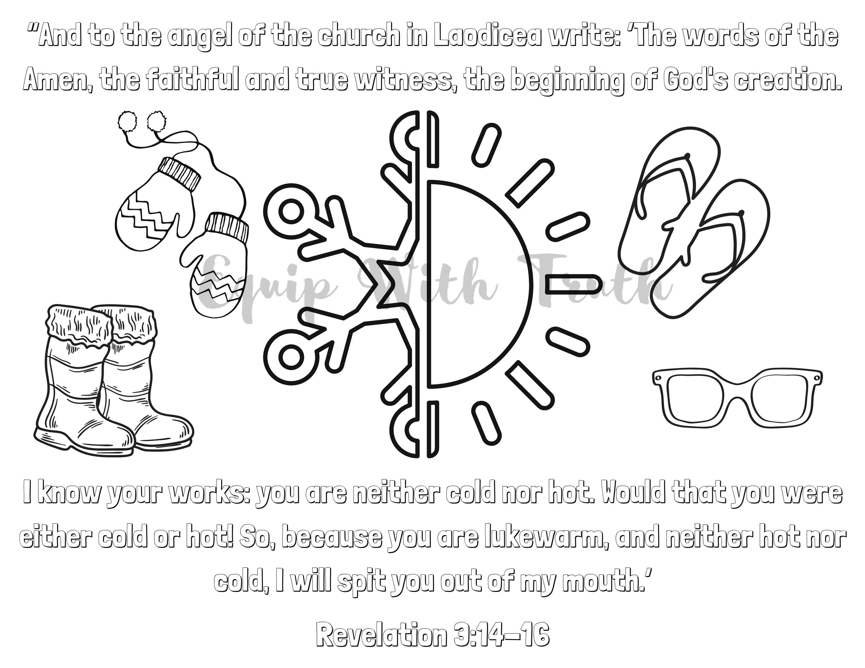 Coloring Pages for Children From Revelation 1-3 (english Standard ...