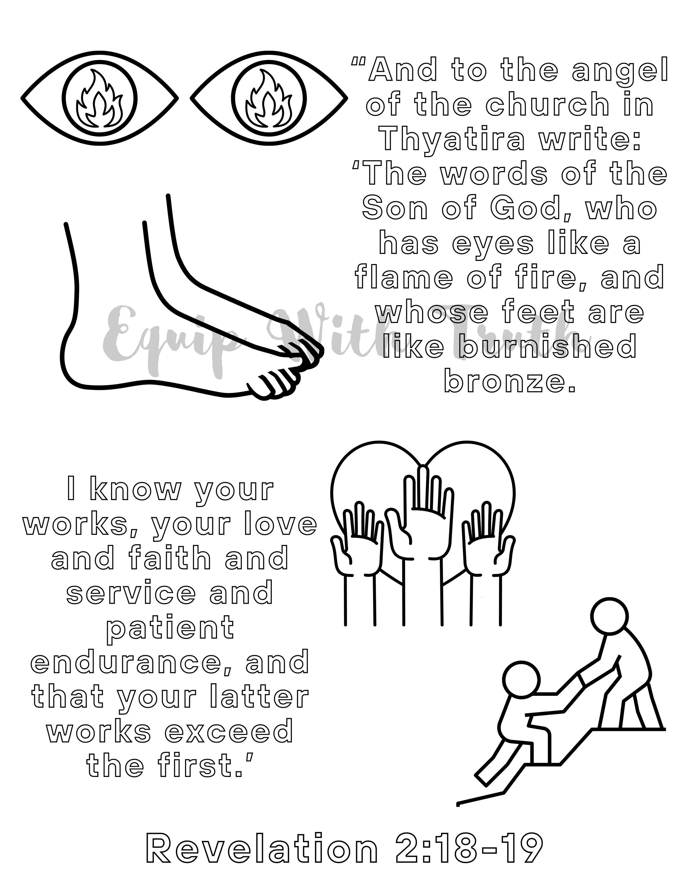Coloring Pages for Children From Revelation 1-3 (english Standard ...