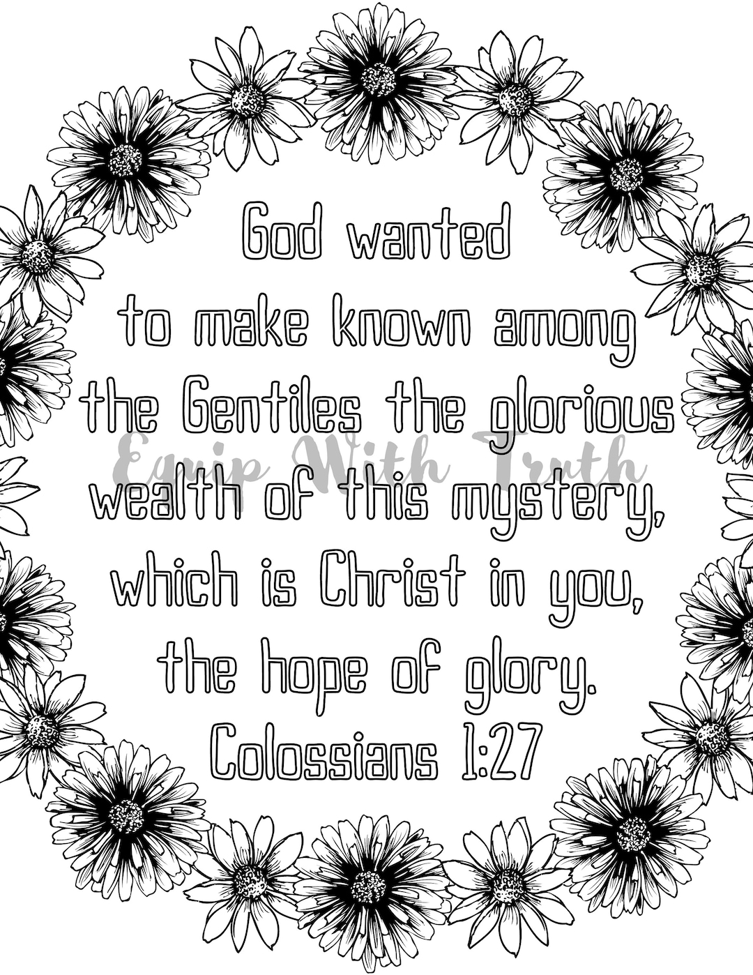 Colossians 1:27 Coloring Page - Etsy Australia