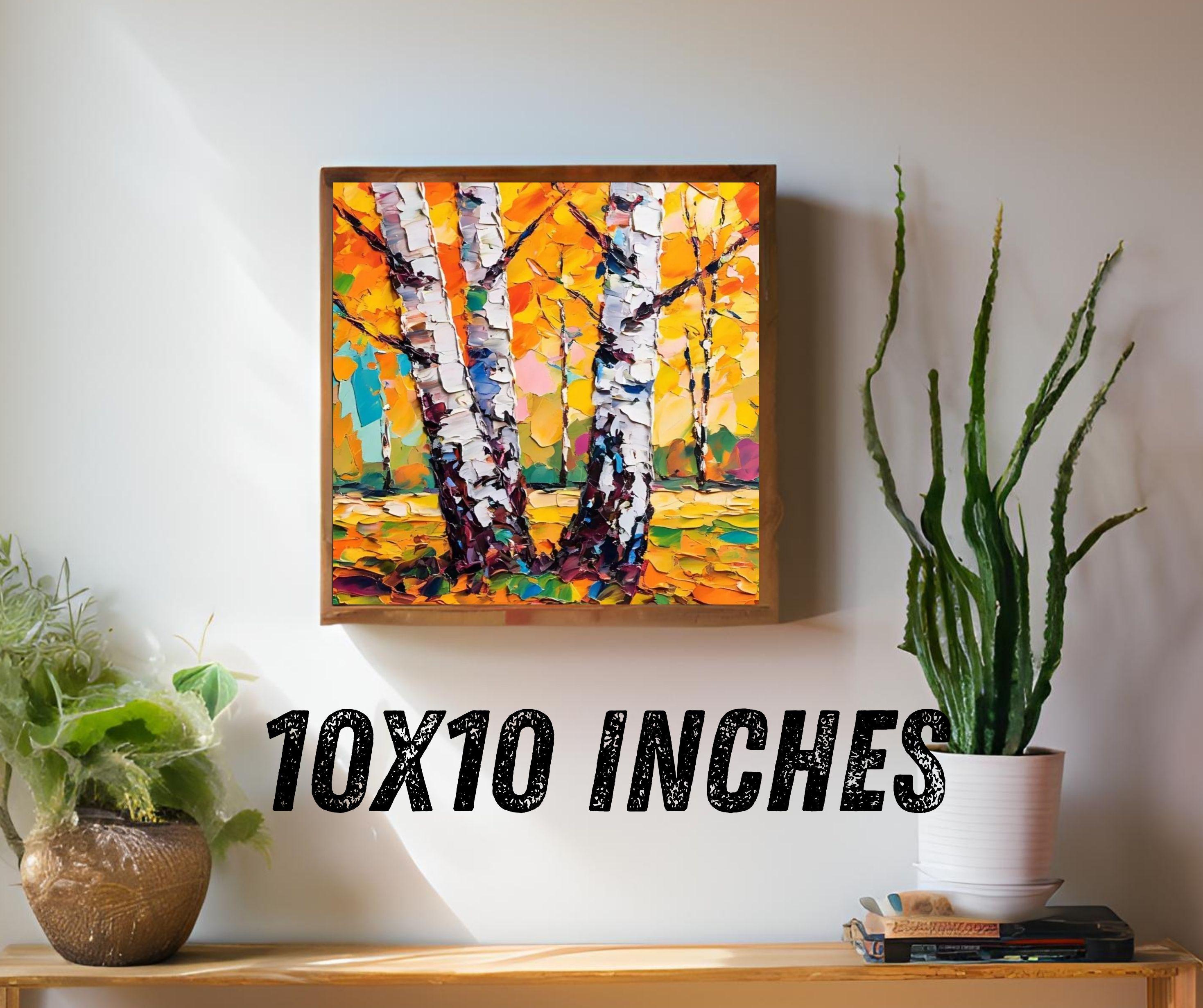 Aspen Birch Trees Original Oil Painting: Impasto Forest Landscape Art ...