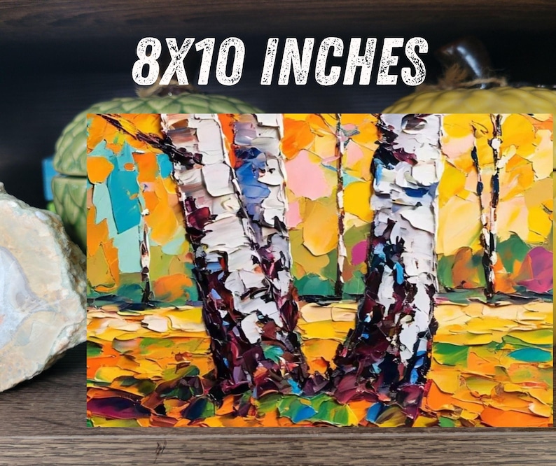 Aspen Birch Trees Original Oil Painting: Impasto Forest Landscape Art ...