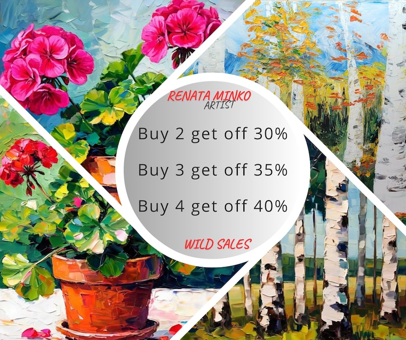 Geranium Original Oil Painting: Vibrant Floral Impasto Art - Etsy