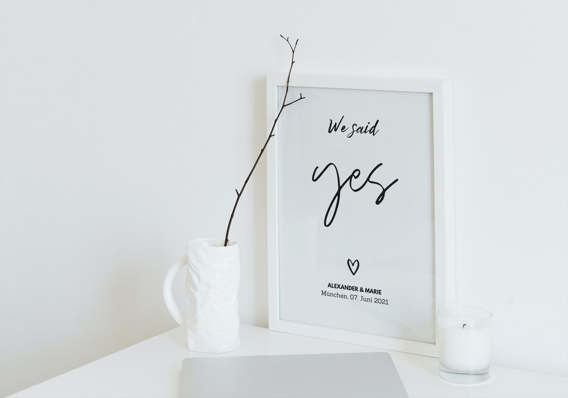Poster We said YES Personalisiert mit Namen - Etsy.de