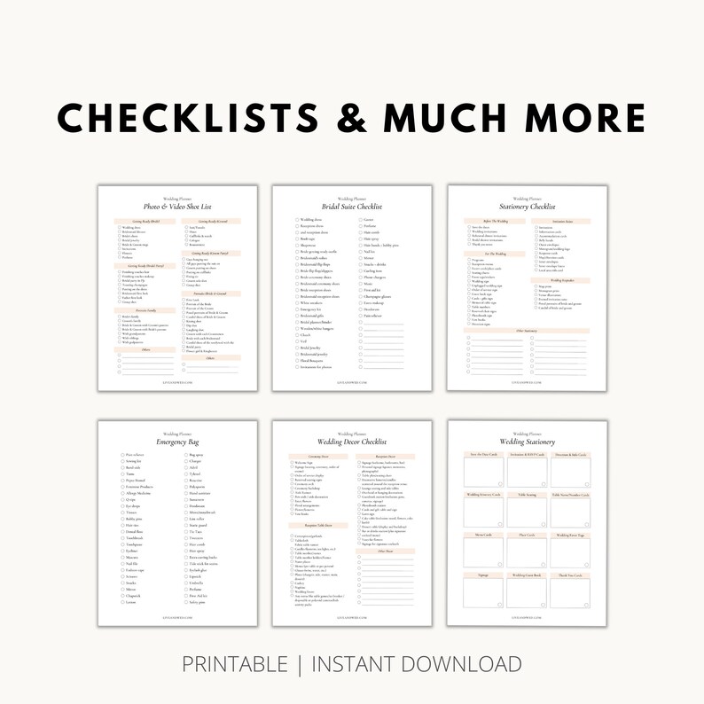Wedding Planner Printable, Blush/boho Wedding Planner, Wedding Planner ...
