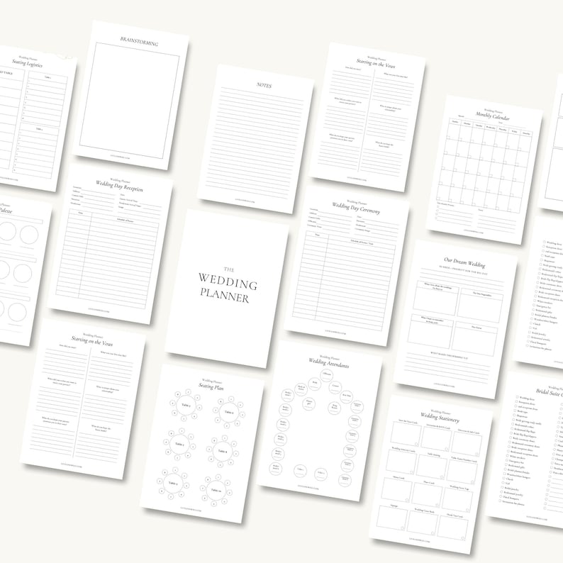 Wedding Planner Printable Minimal Wedding Planner Wedding - Etsy