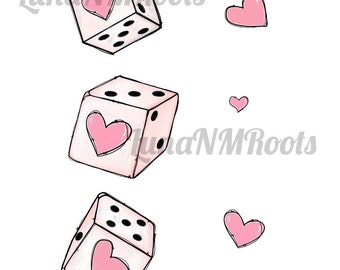 Heart Dice Png - Etsy