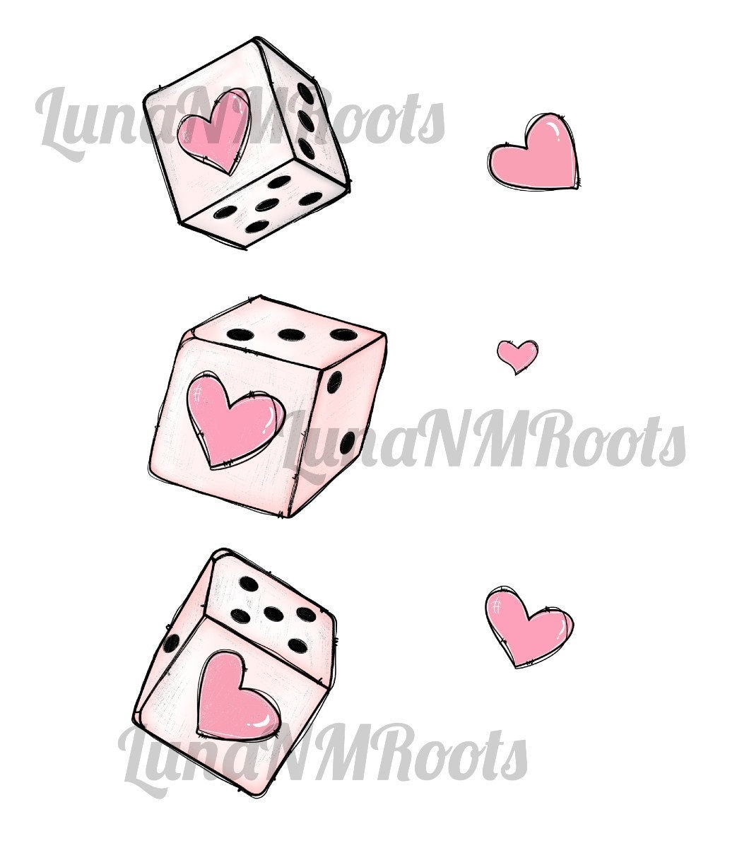 Hearts & Heart Dice Bundle PNG 5 - Etsy