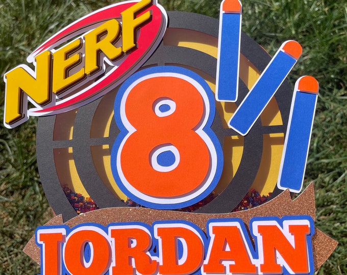 Nerf Cake Topper/ Nerf Birthday/ Nerf Shaker - Etsy