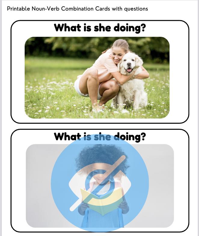 52 Noun-verb Combination Cards for VB-MAPP 9M | Printable or Digital - Etsy