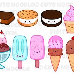 Icecream Clipart - Graphics Set Variety Clipart - Popsicle - Sundae ...