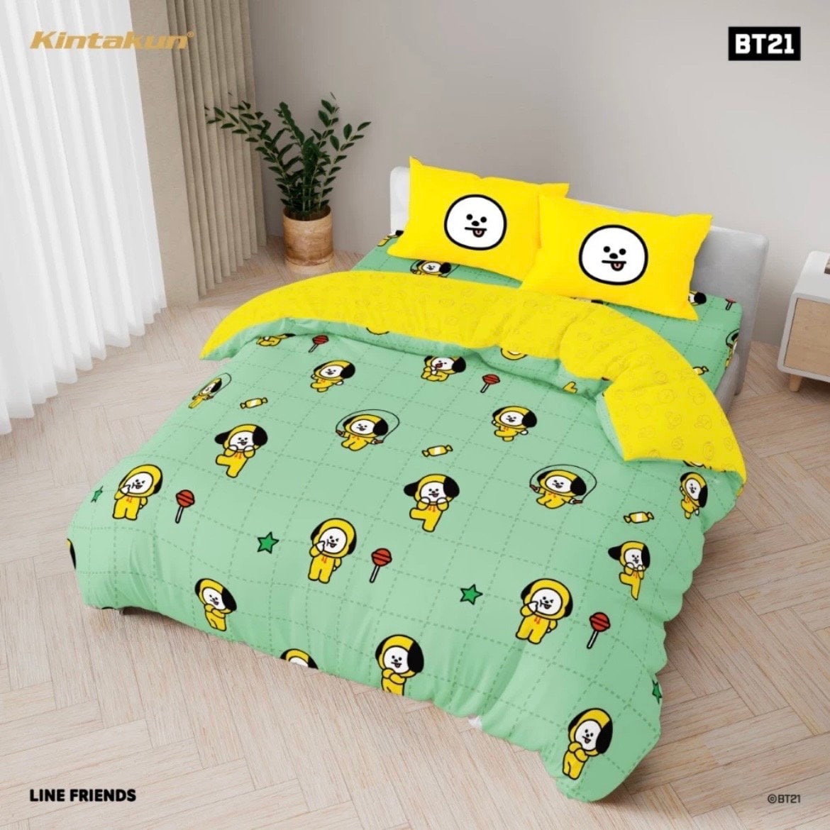 BTS BT21 Official KINTAKUN Bed Sheet Summer Blanket for Army - Etsy