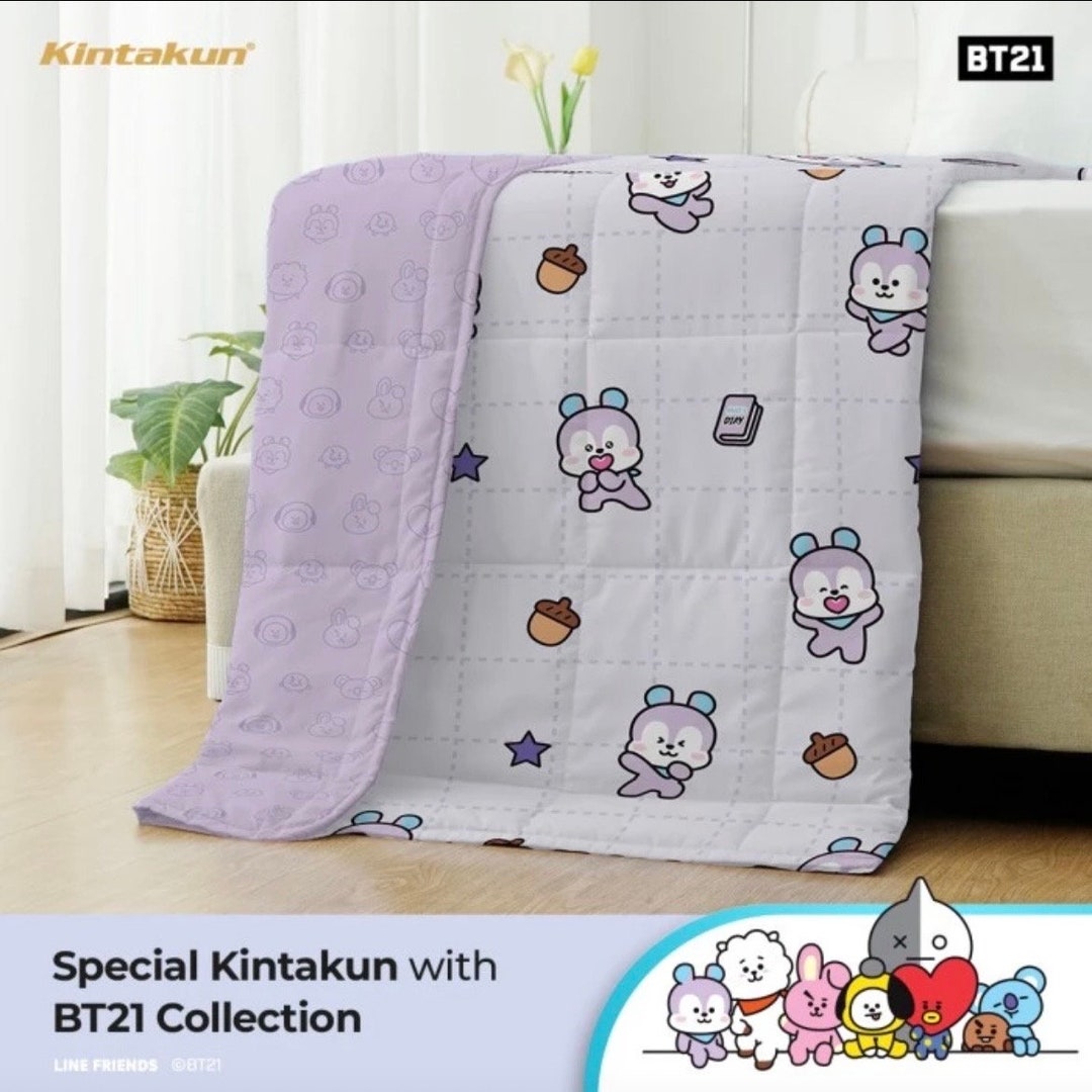BTS BT21 Official KINTAKUN Bed Sheet Summer Blanket for Army - Etsy
