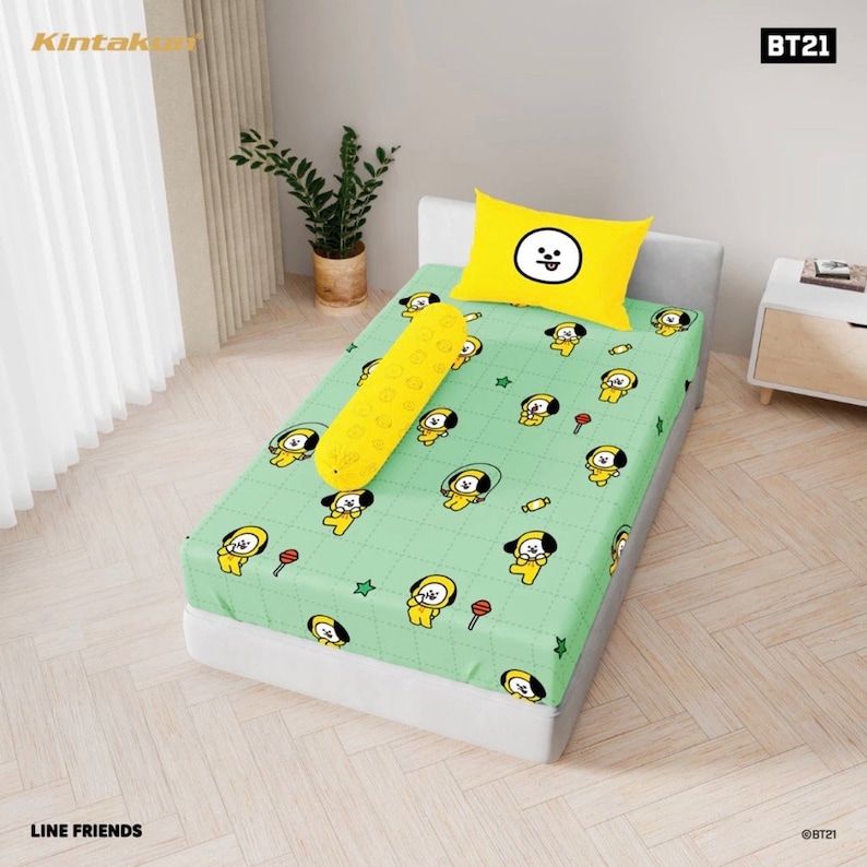 BTS BT21 Official KINTAKUN Bed Sheet Summer Blanket for Army - Etsy