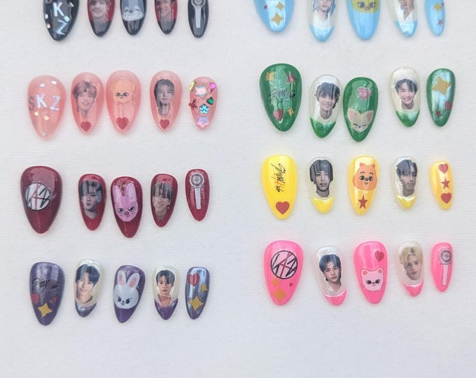 Stray Kids Press on Nails, Kpop Nails, Concert Nails, Customizable ...