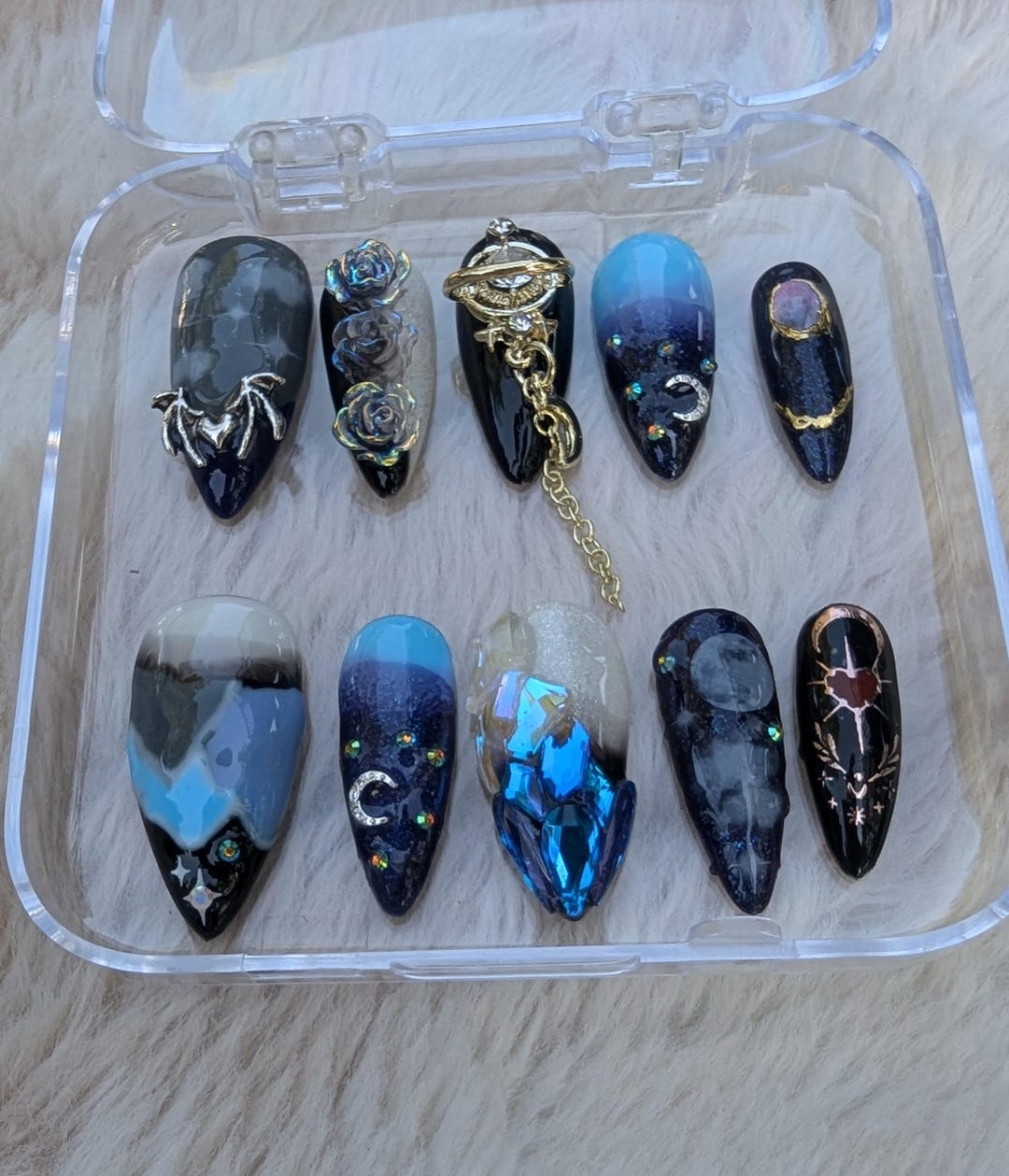 ACOTAR Press on Nails, Velaris Nails, Goth Nails, Halloween Nails ...