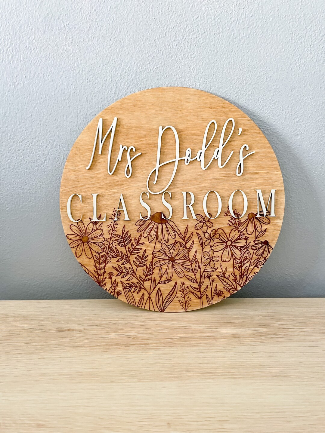 Teacher Name Sign Teacher Appreciation Gift Round Teacher - Etsy