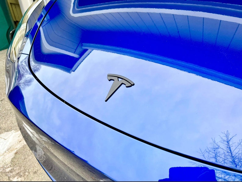 3PCS Matte Black Tesla Logo ABS Plastic Stick on Cap for Tesla - Etsy