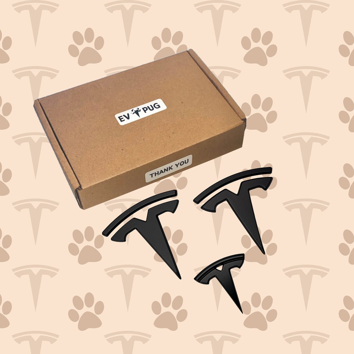 3PCS Matte Black Tesla Logo ABS Plastic Stick on Cap for Tesla - Etsy