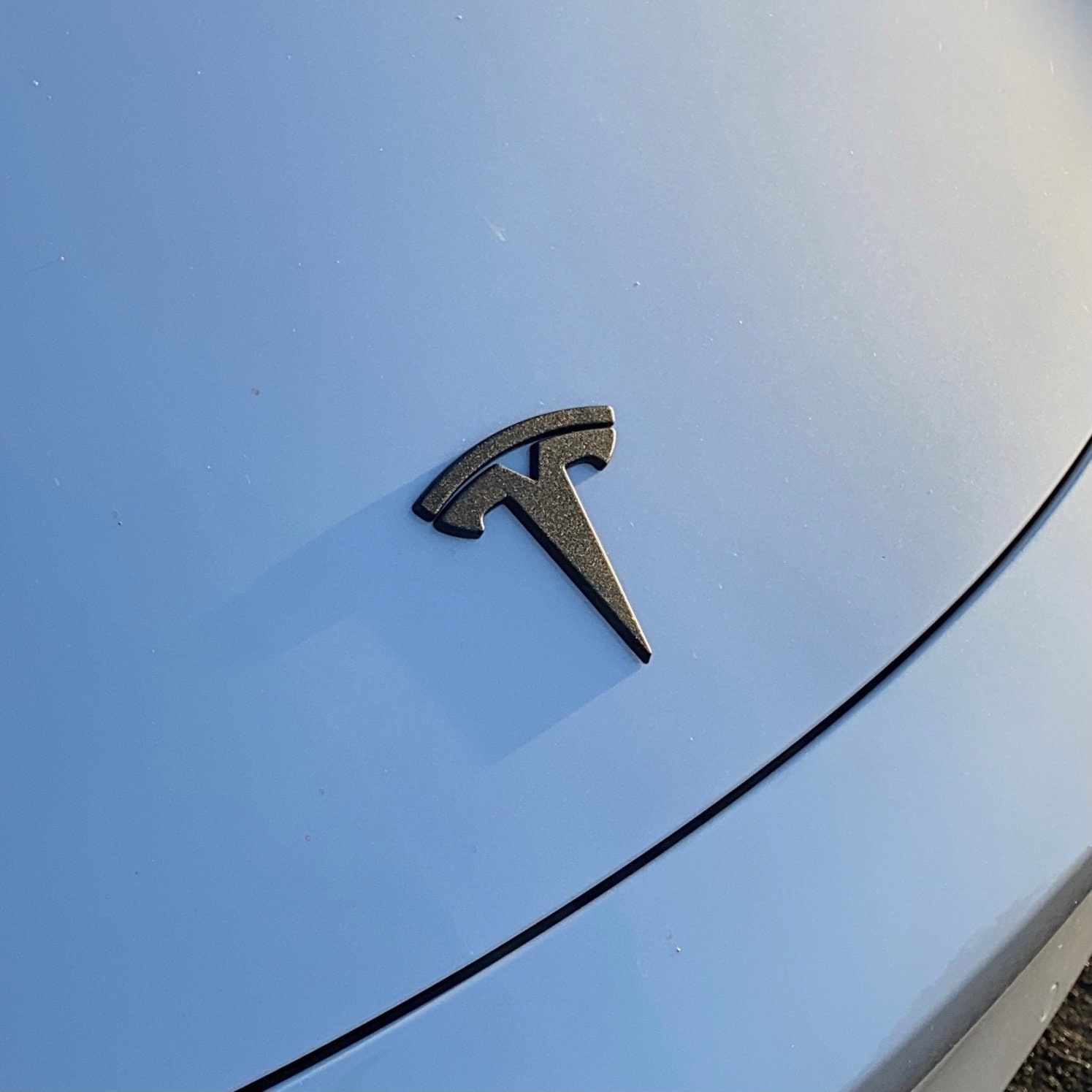 3PCS Matte Black Tesla Logo ABS Plastic Stick on Cap for Tesla | Etsy