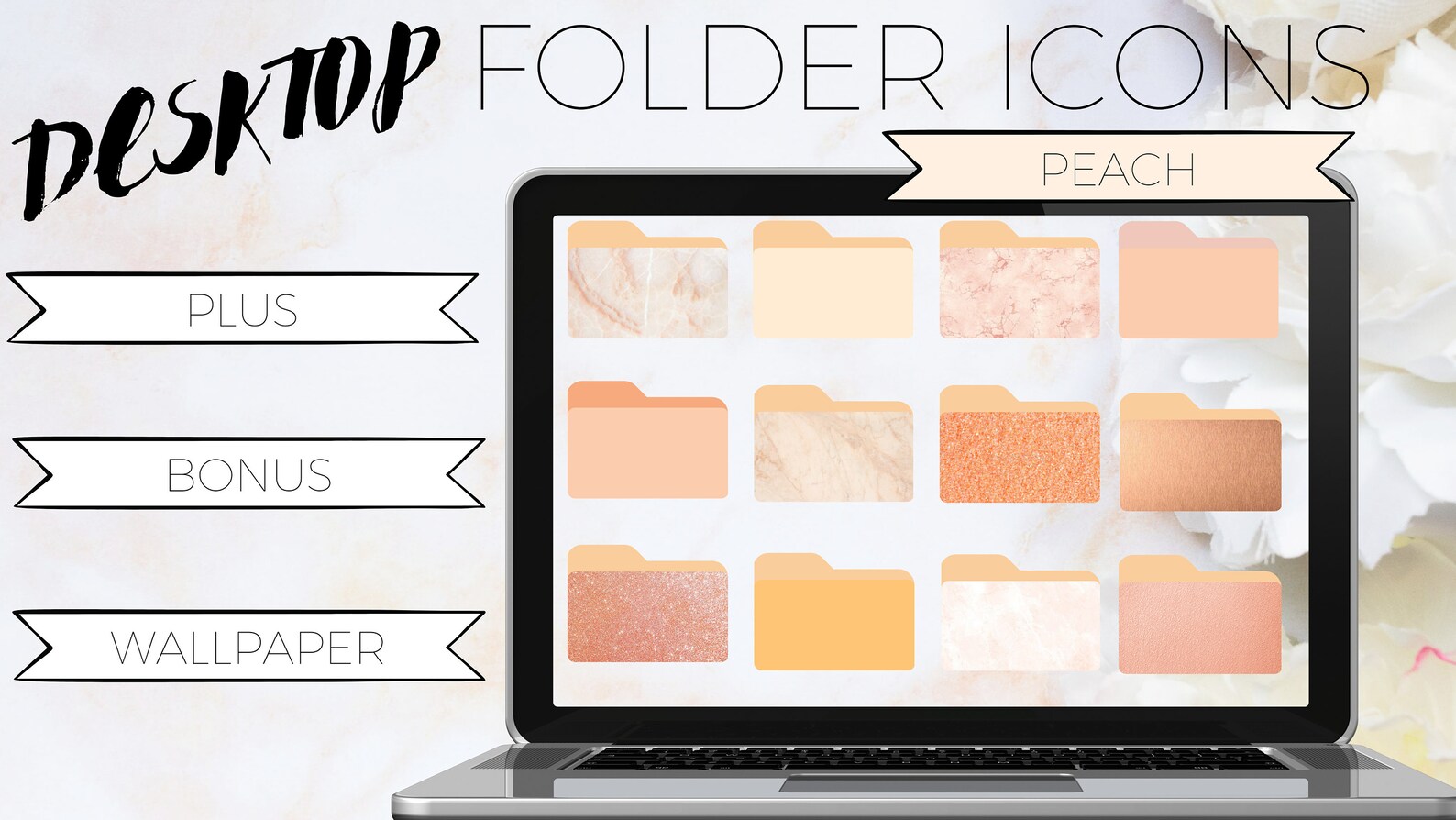 Organize Your Mac Screen With Aesthetic Folders in Peach Tones. Pretty ...