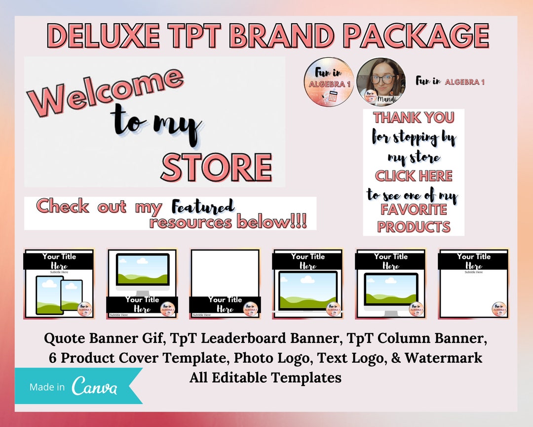 Deluxe Teachers Pay Teachers Brand Package - Etsy