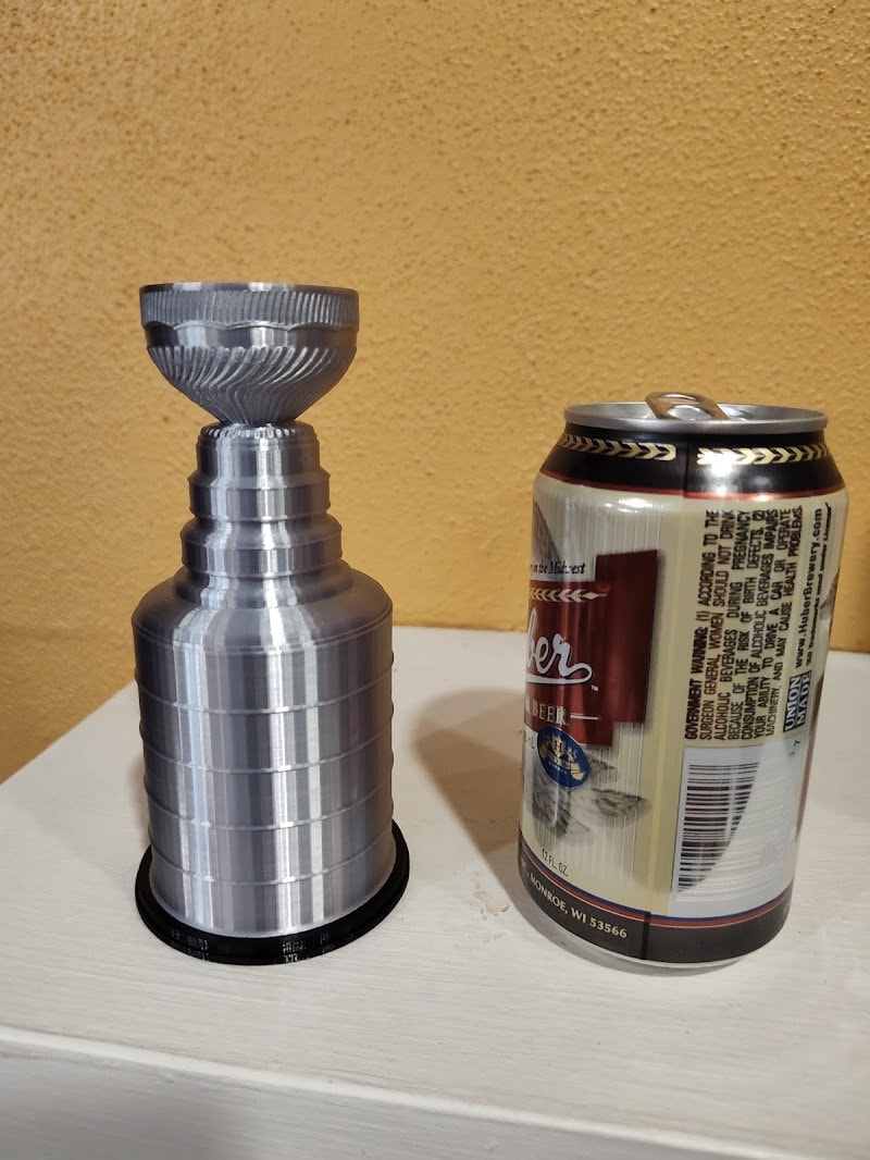 6" Stanley Cup Trophy Replica Shiny Silver -3D Printed Plastic Hockey ...