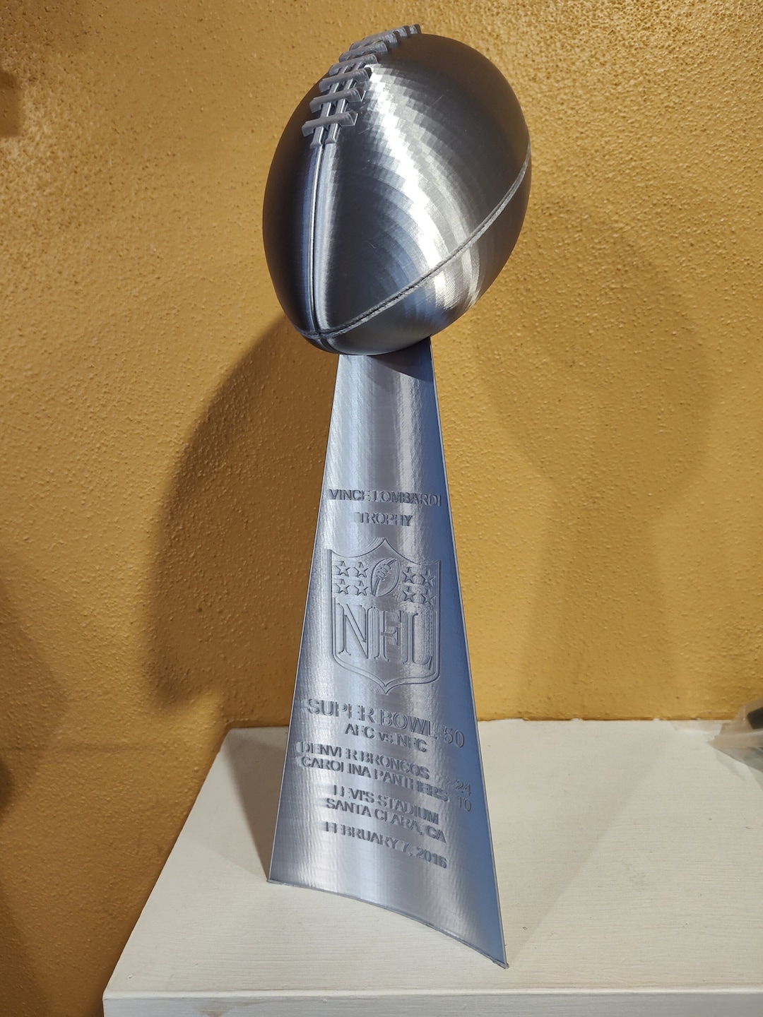 Extra Large 18 Vince Lombardi Trophy Replica Choose I1 Through LIX59 Brushed/shiny Silver 3D ...