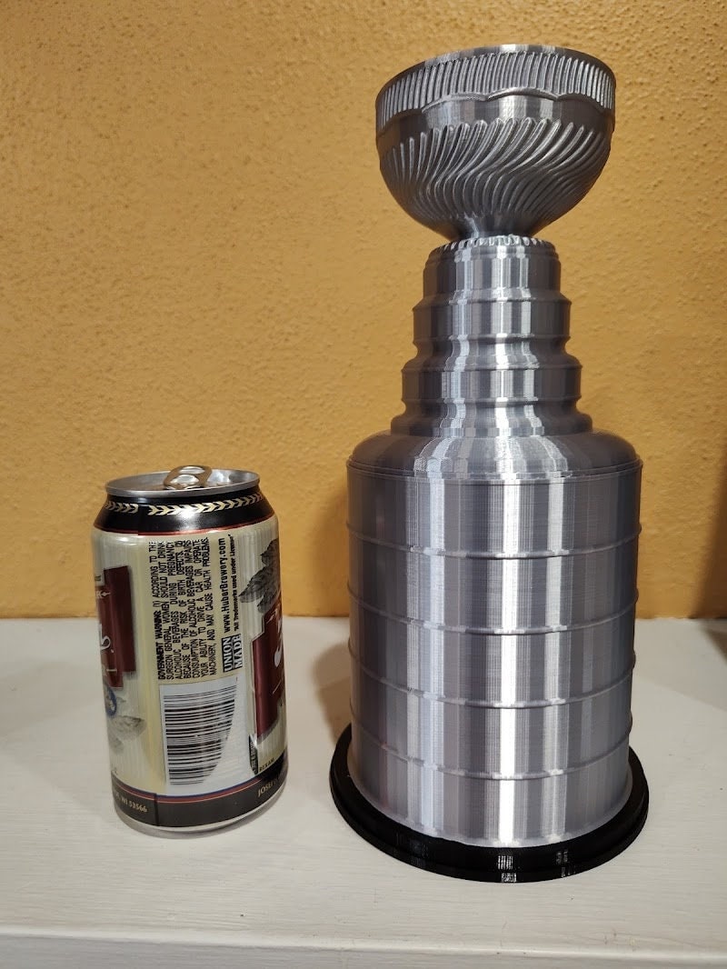 Large (10") Stanley Cup Trophy Replica Shiny Silver -3D Printed Hockey ...
