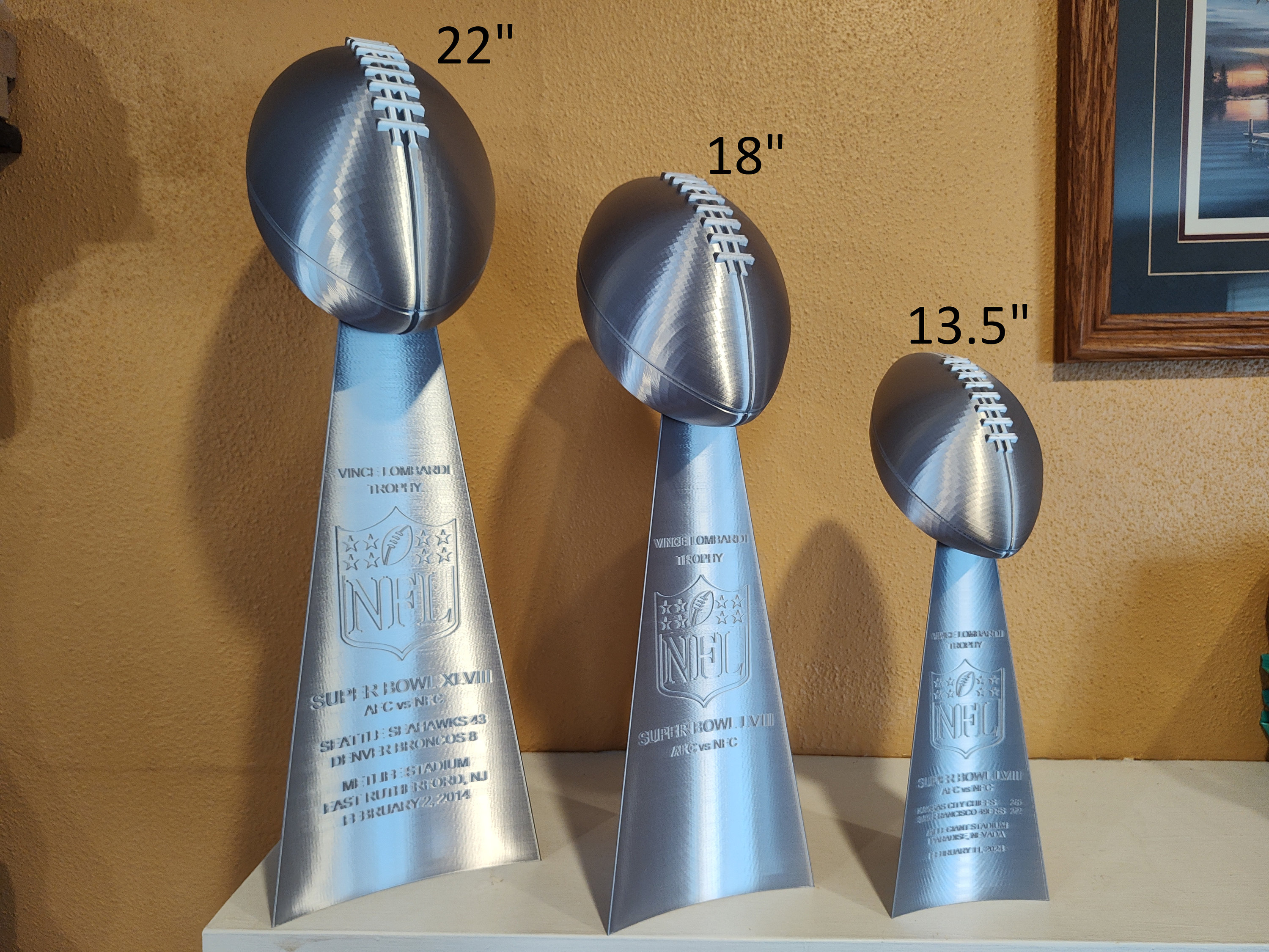 Life-sized 22" Vince Lombardi Trophy Replica - Choose I(1) Through LIX ...