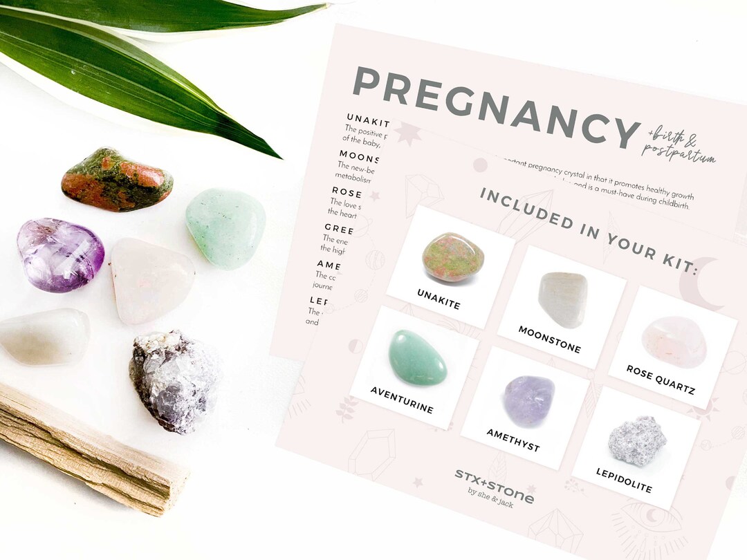 PREGNANCY Crystal Kit - Birth + Postpartum - Unakite, Moonstone, Rose ...