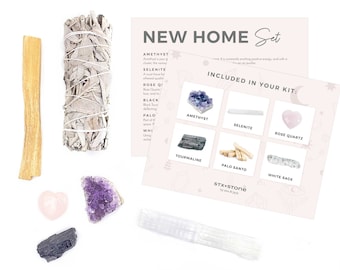 Crystal Starter Set, Beginner Crystal Collection Kit, Amethyst Cluster ...