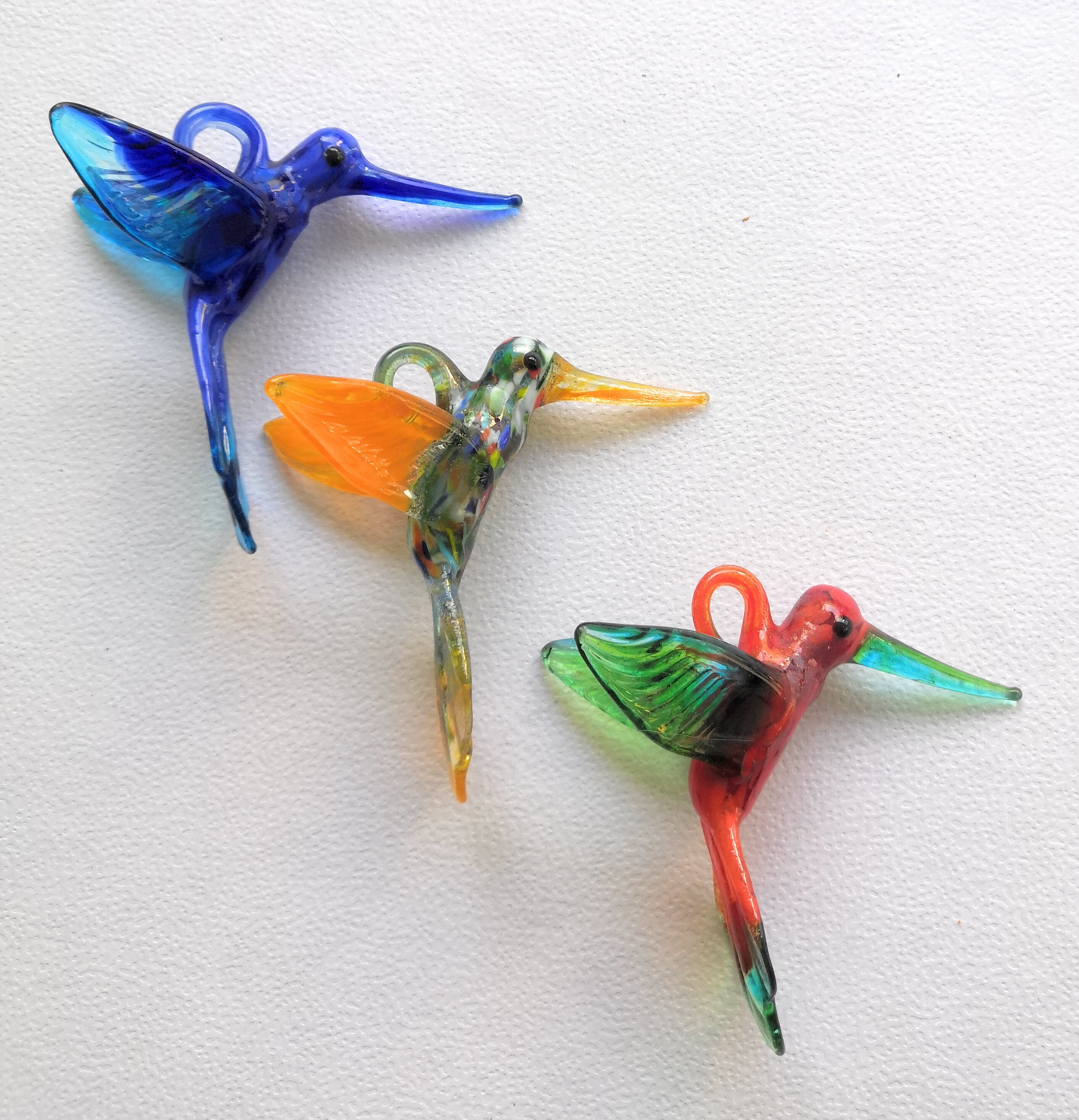 2x1 Beautiful Blown Glass Hummingbirds. Made in Mexico. *wholesale Too ...