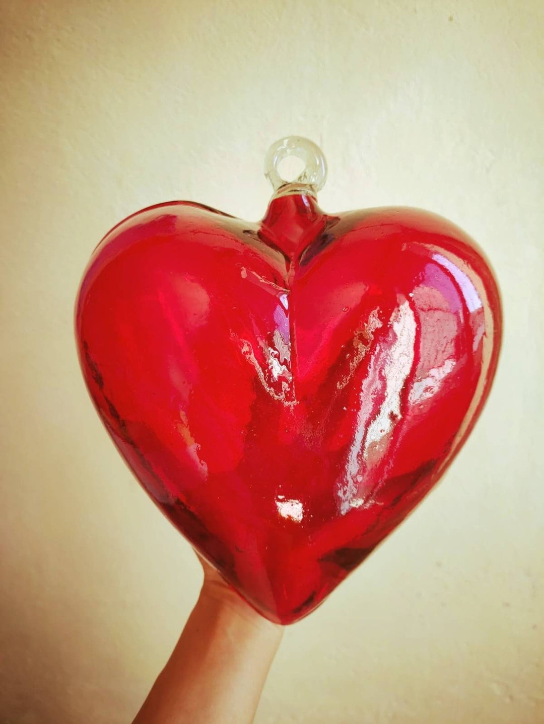 JUMBO GLASS HEART 10". Mexican Blown Glass. Cabo Hearts. **wholesale ...