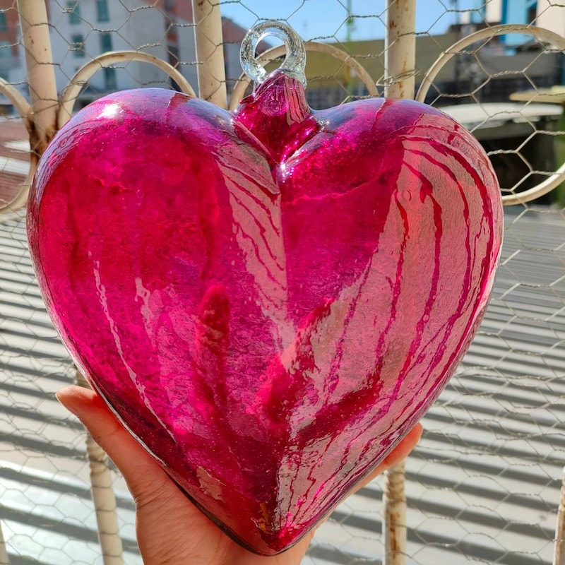 Glass Heart Ornaments - Etsy