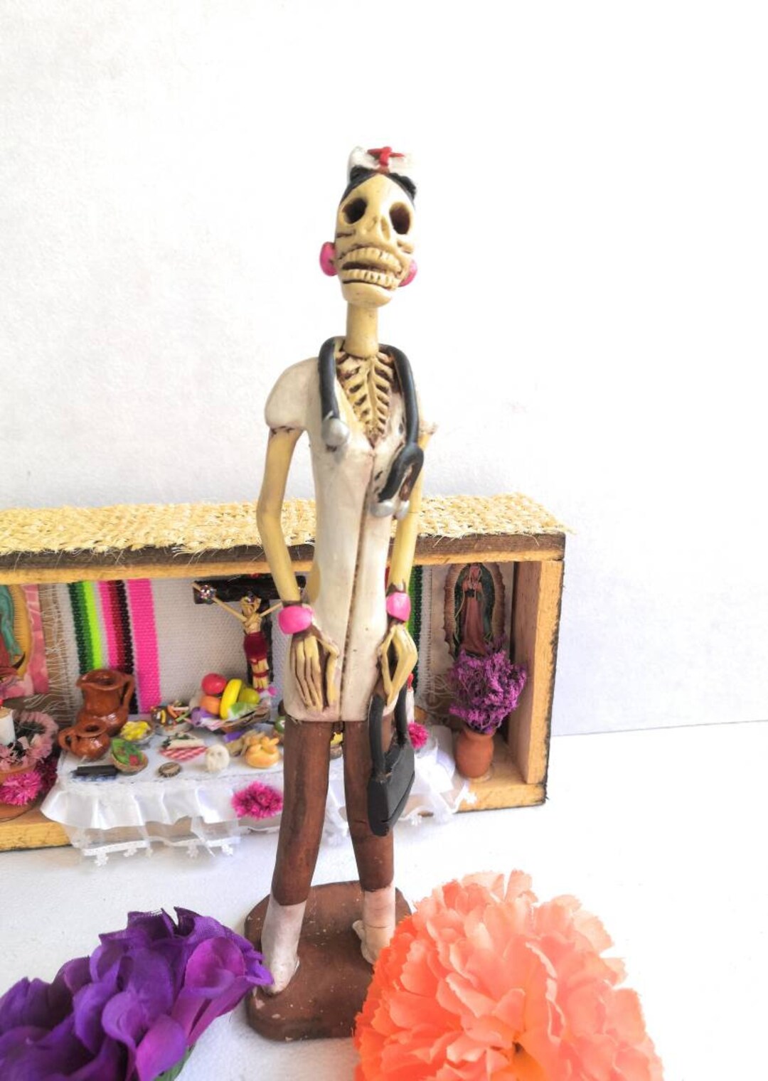 Catrina De Barro. Médico Doctor. 25 Cm . Hecho a Mano. Día De Los ...