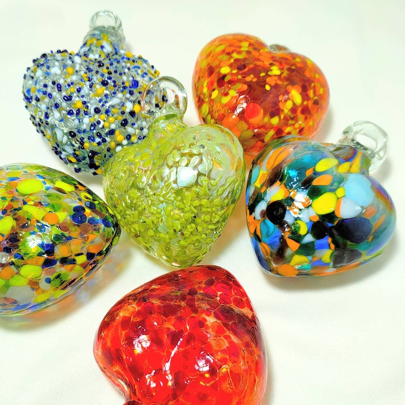 Glass Hearts - Etsy