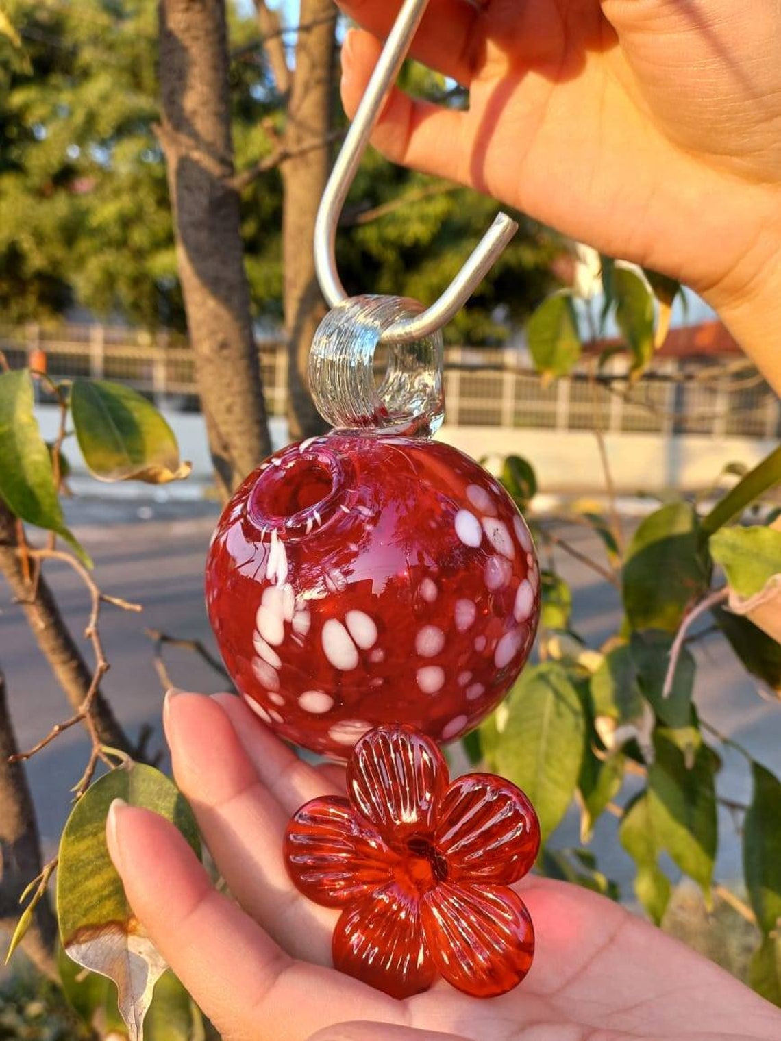 Bebedero Para Colibrí. Hummingbird Feeder. Vidrio Soplado - Etsy
