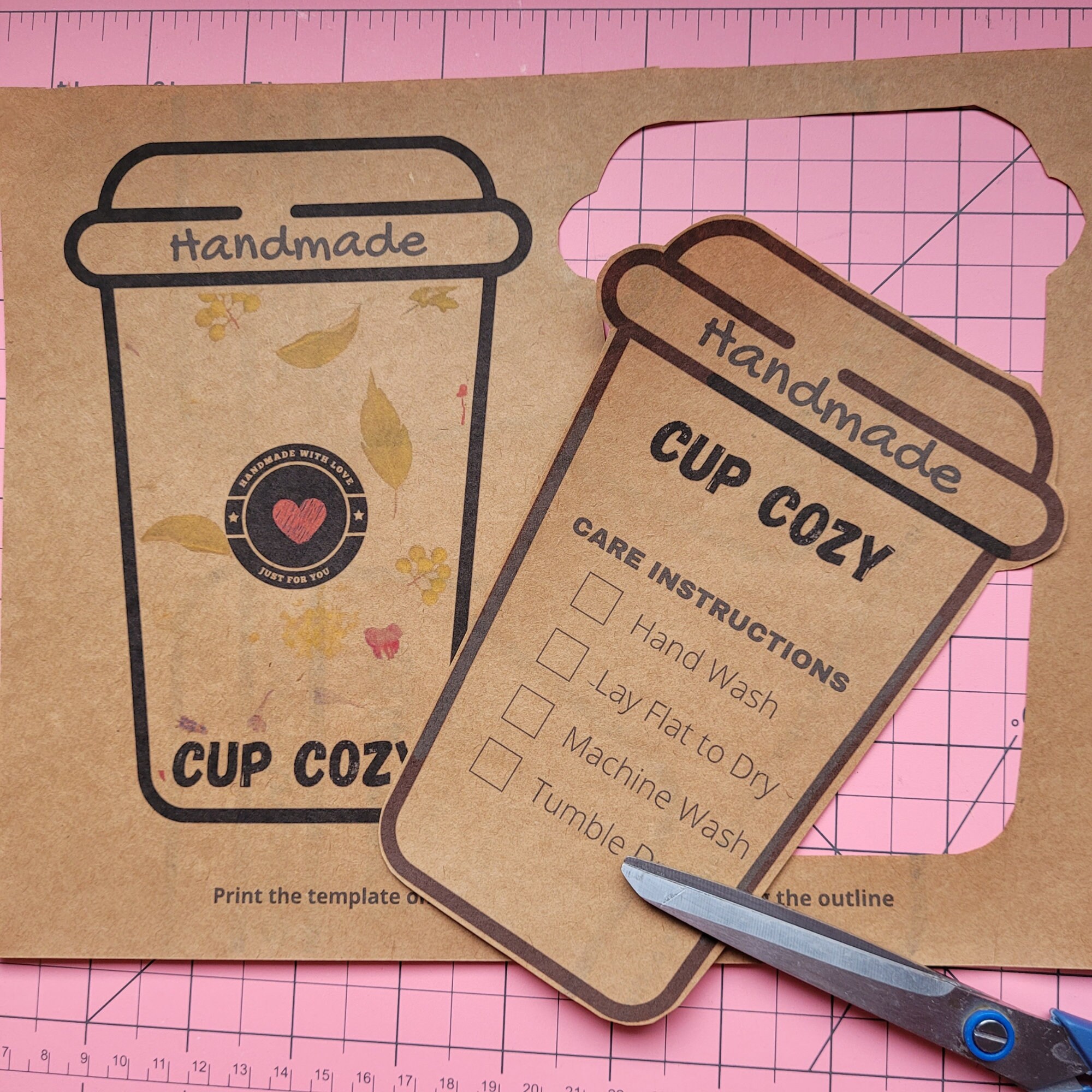 Printable Cup Cozy Template PDF Download Cup Sleeve Template - Etsy