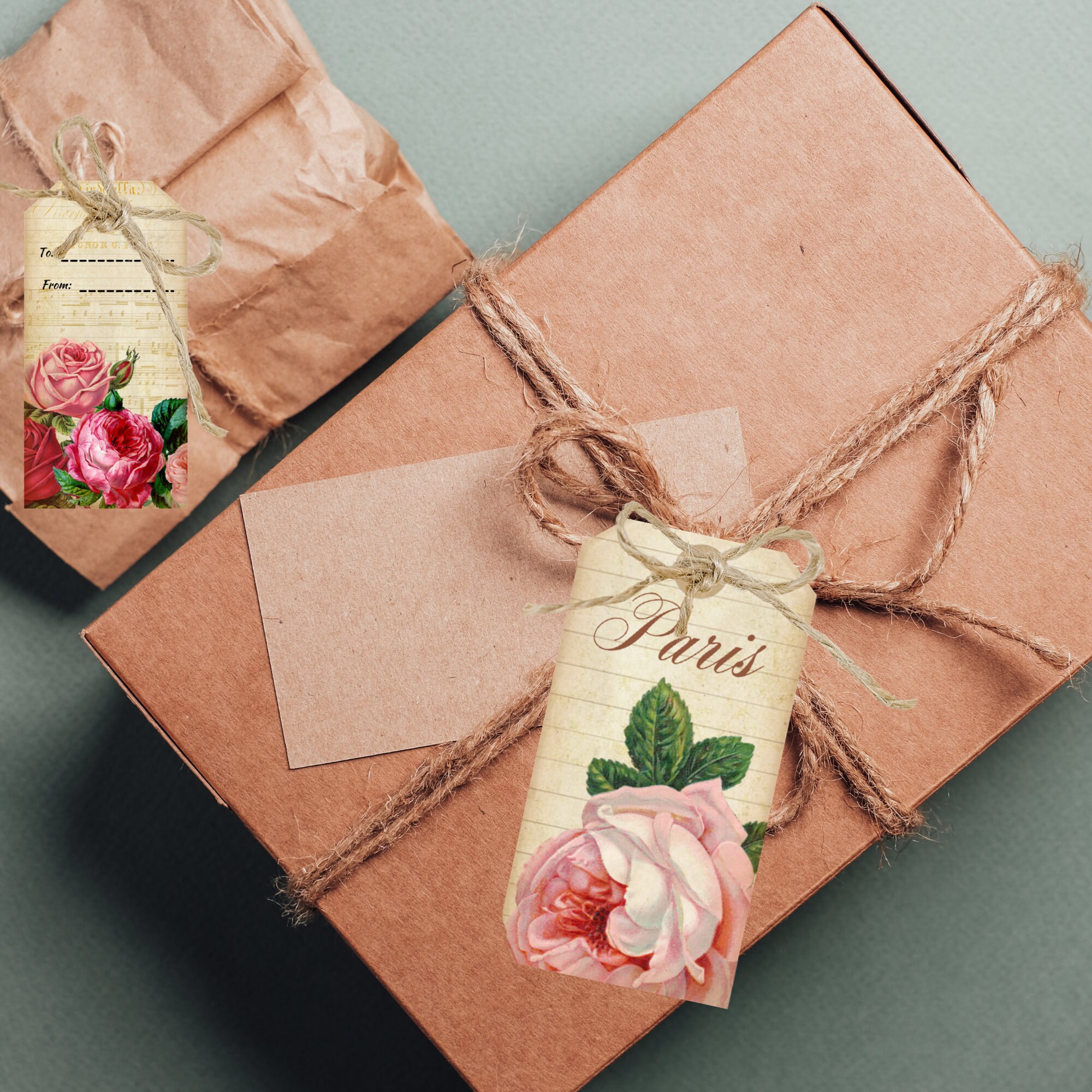 Printable Vintage Floral Gift Tags Print and Cut Tags - Etsy