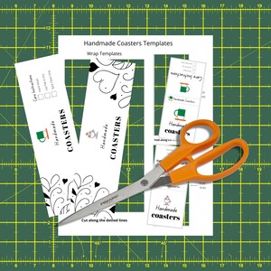 PDF Printable Coaster Tag Templates, Coaster Labels, Handmade Mug Rug ...