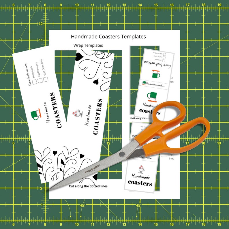 PDF Printable Coaster Tag Templates Coaster Labels Handmade - Etsy Canada