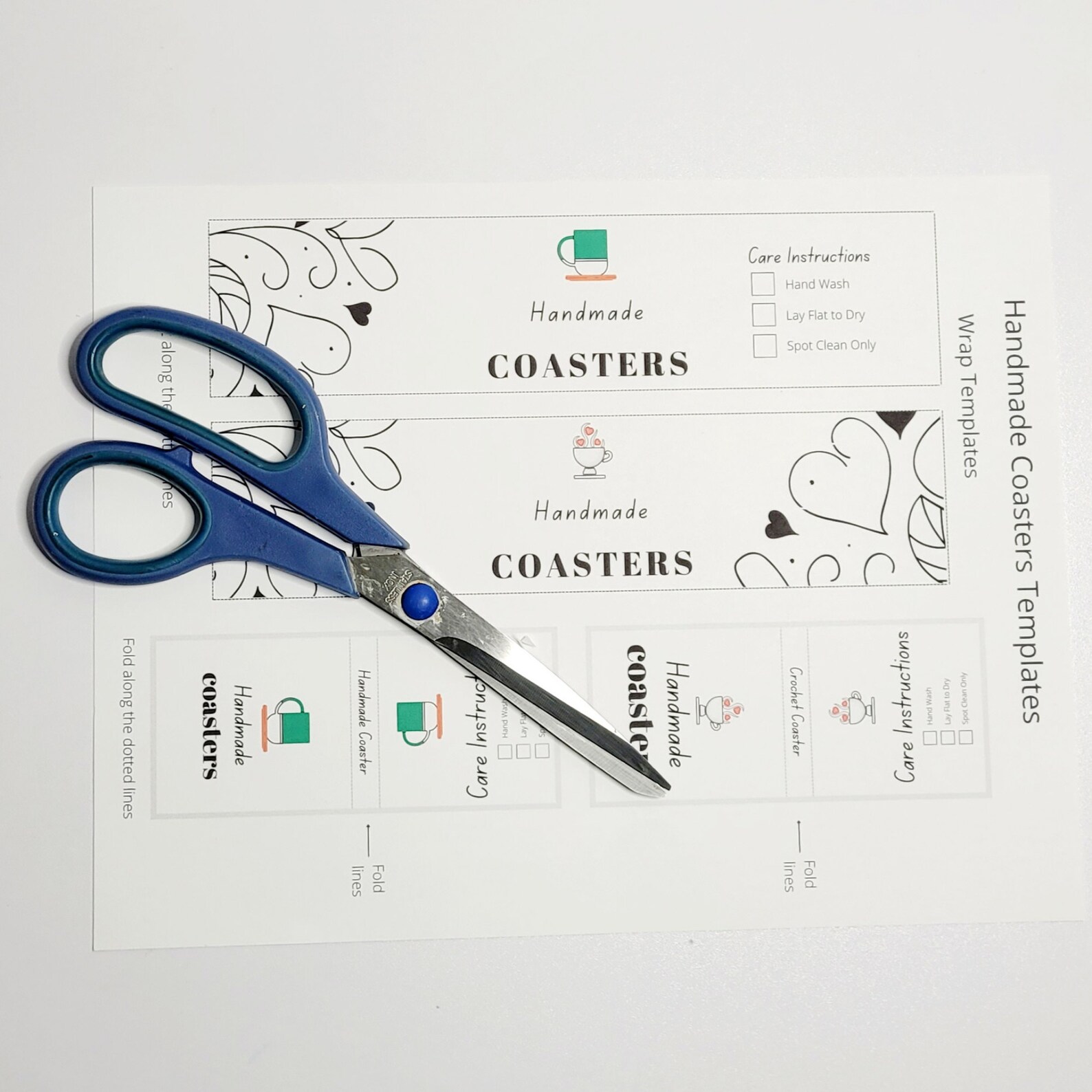 PDF Printable Coaster Tag Templates Coaster Labels Handmade - Etsy Canada