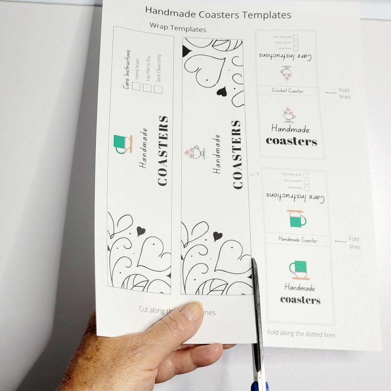 PDF Printable Coaster Tag Templates Coaster Labels Handmade - Etsy