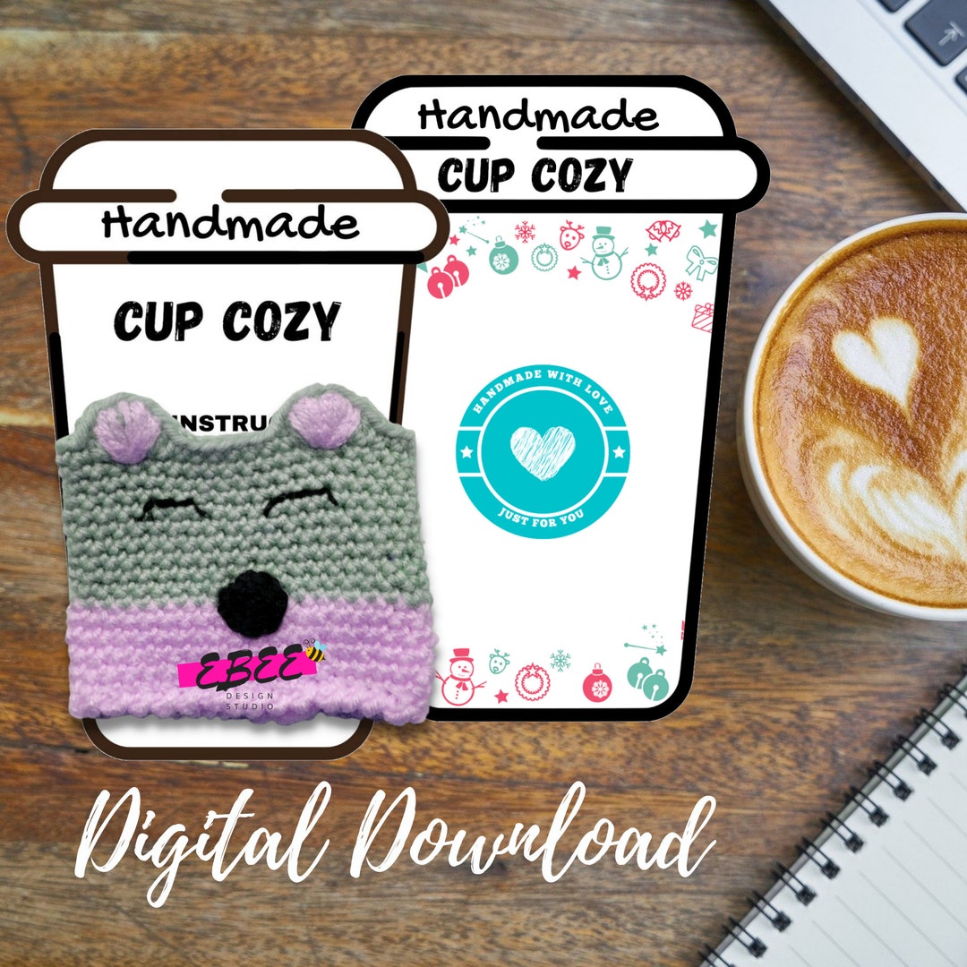 Download PDF Template, Printable Cup Cozy Card, PDF Download Coffee ...