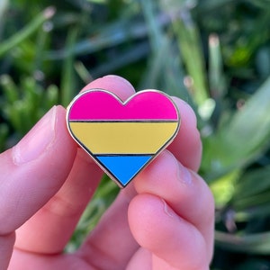 Pan Pride Hard Enamel Pin LGBTQ Pride Flag Heart Pin for Jackets ...