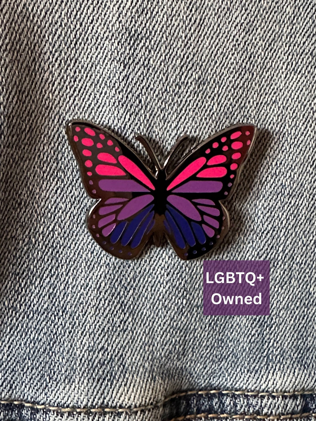 Bi Pride Hard Enamel Pin LGBTQ Pride Flag Butterfly Pin for Jackets ...