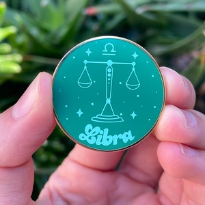 Libra Zodiac Sign Hard Enamel Pin Astrology Lapel Pin for Jackets ...