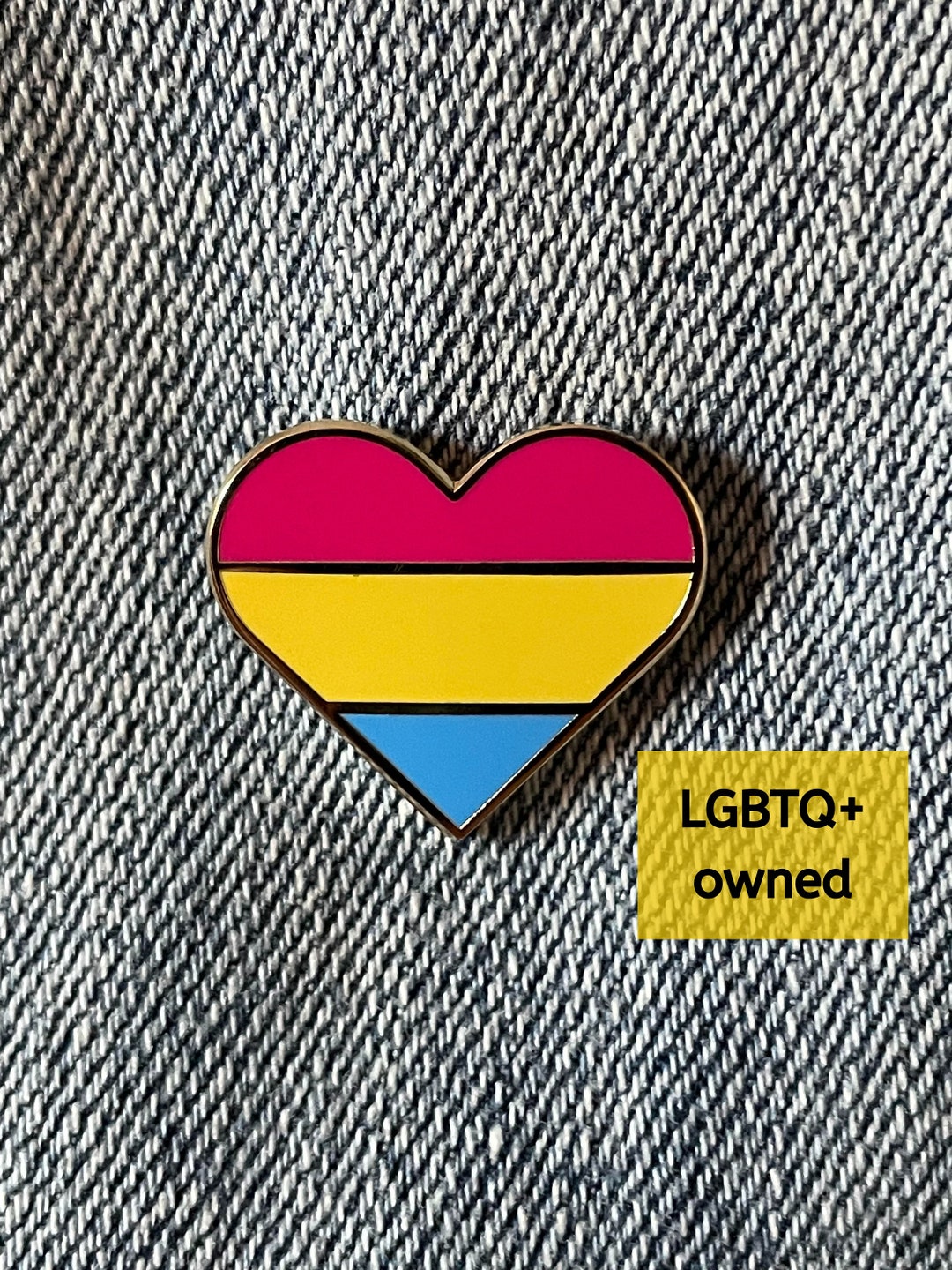 Pan Pride Hard Enamel Pin LGBTQ Pride Flag Heart Pin for Jackets ...