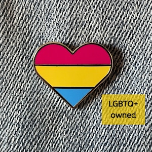 Pan Pride Hard Enamel Pin LGBTQ Pride Flag Heart Pin for - Etsy